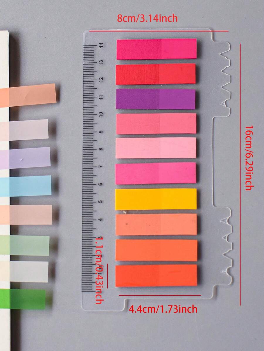 1200 Sheets 6 Styles PET Transparent Sticky Notes Index Labeling Tabs ...