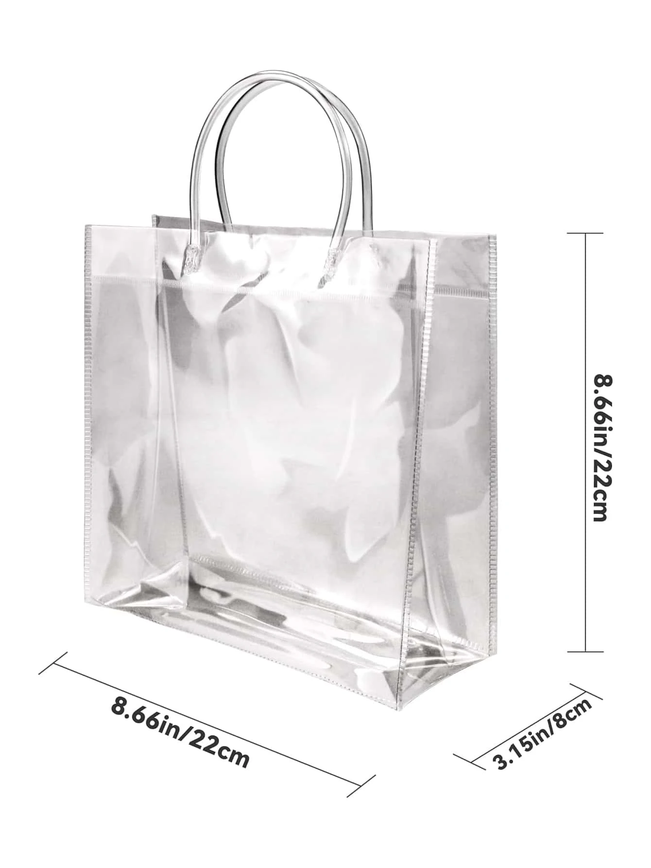 8pcs/Set Clear Plastic Gift Bags With Handle, Transparent Gift ...