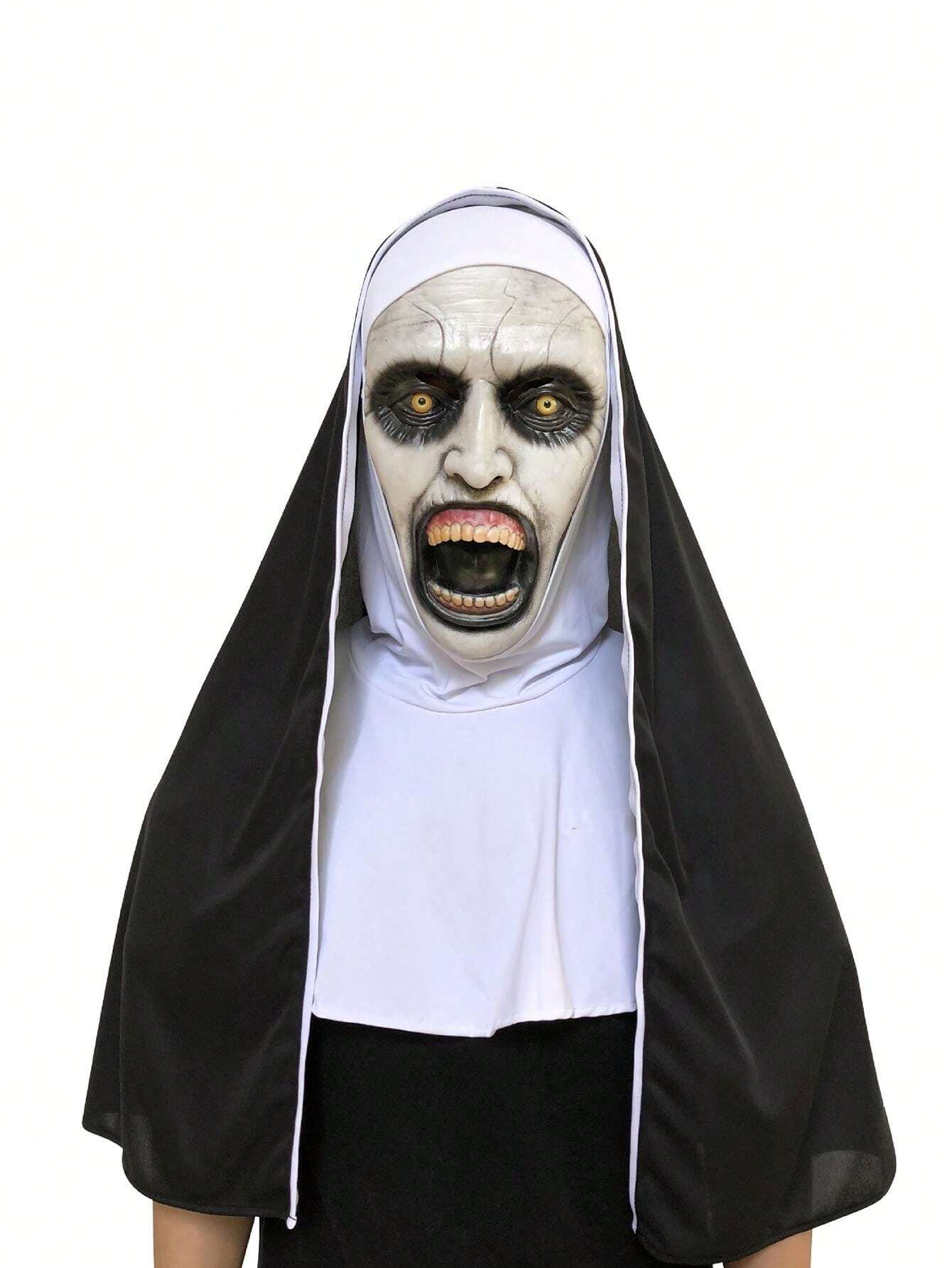 Halloween Nun Latex Head Mask, Perfect For Costume Parties, Decorations ...