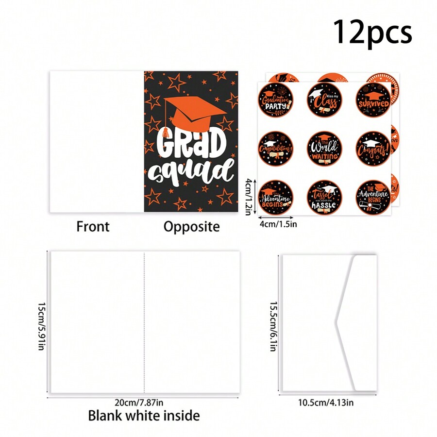 12PCS Graduation Cards 2024, Graduation Cards With Envelopes And ...