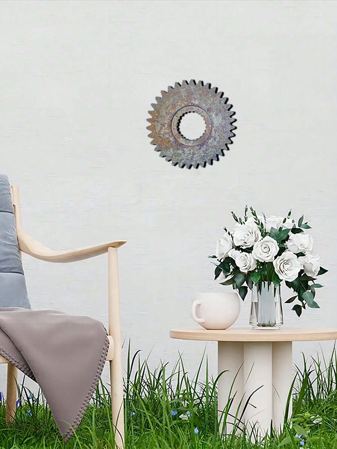 1pc Wooden Gear Wheel Decoration Industrial Wall Decor Vintage ...