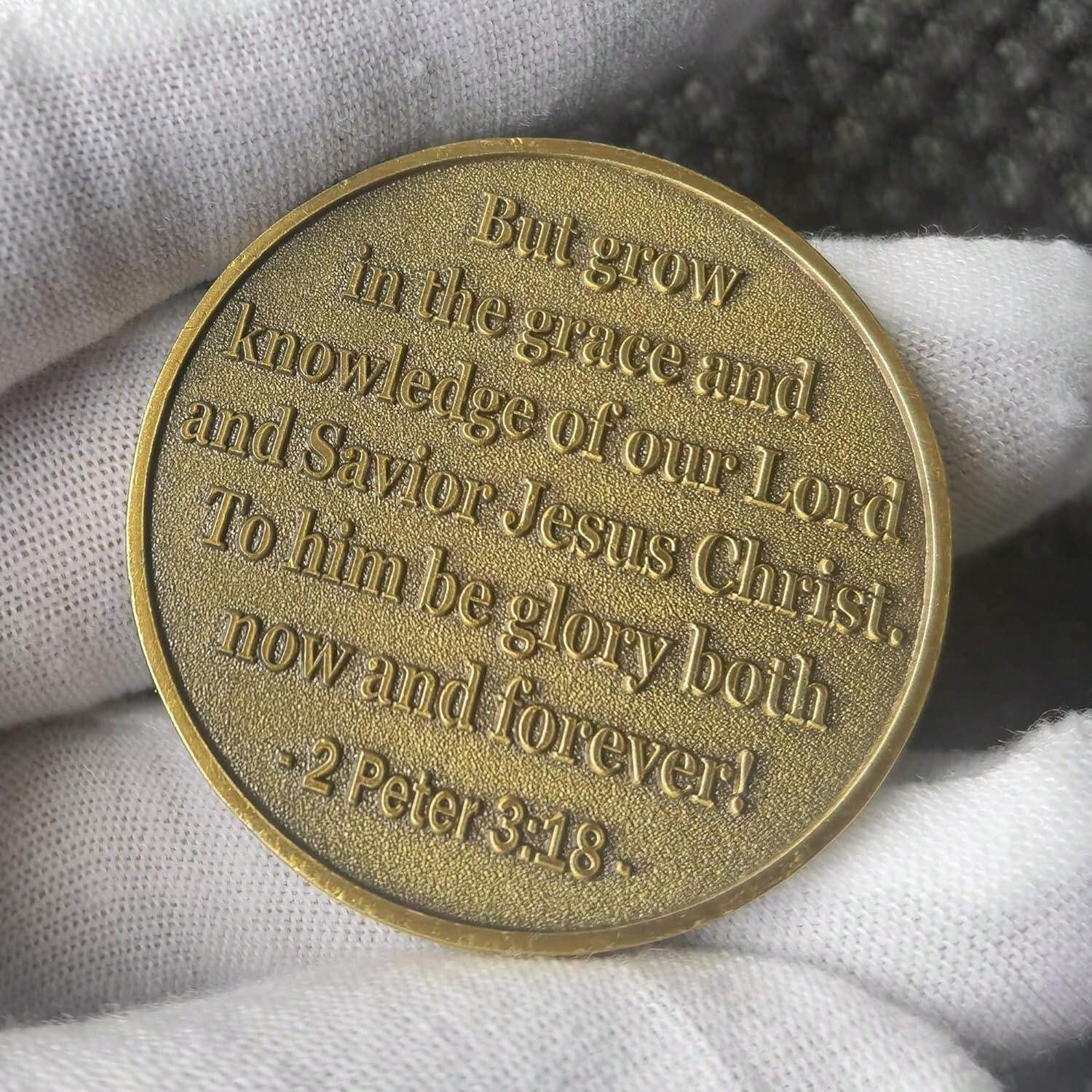 1 Pc Rooted In Christ Challenge Coin - Tree Of Life The Lord Is My Rock ...