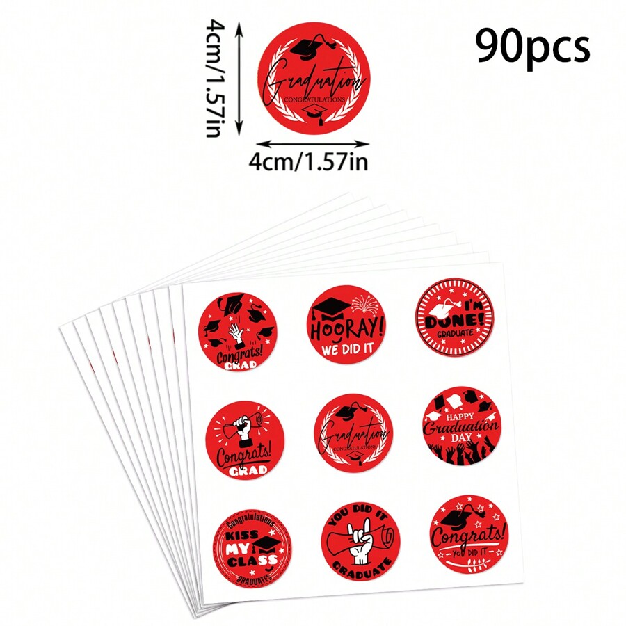 90PCS Graduation Stickers Class Of 2024, Congratulations Graduates ...