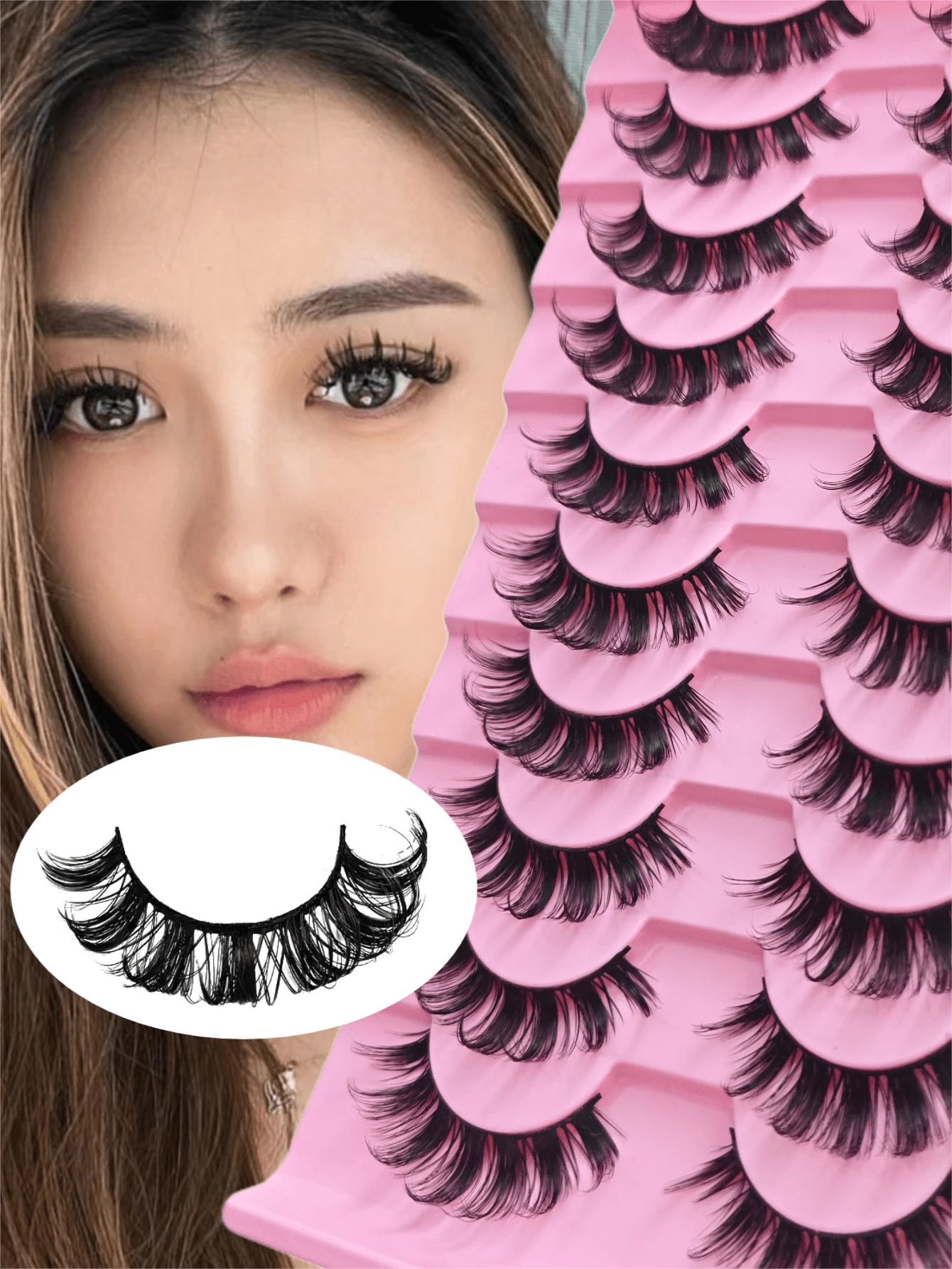 10 Pairs Of Paris Tufted False Eyelashes, Women 3D Natural Eyelashes ...