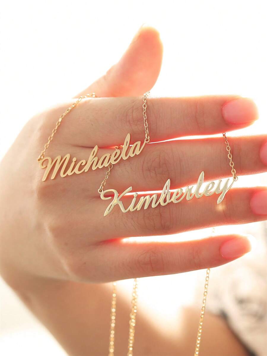 1pc Customized Name Necklace, Daily Personalized Name Necklace For ...