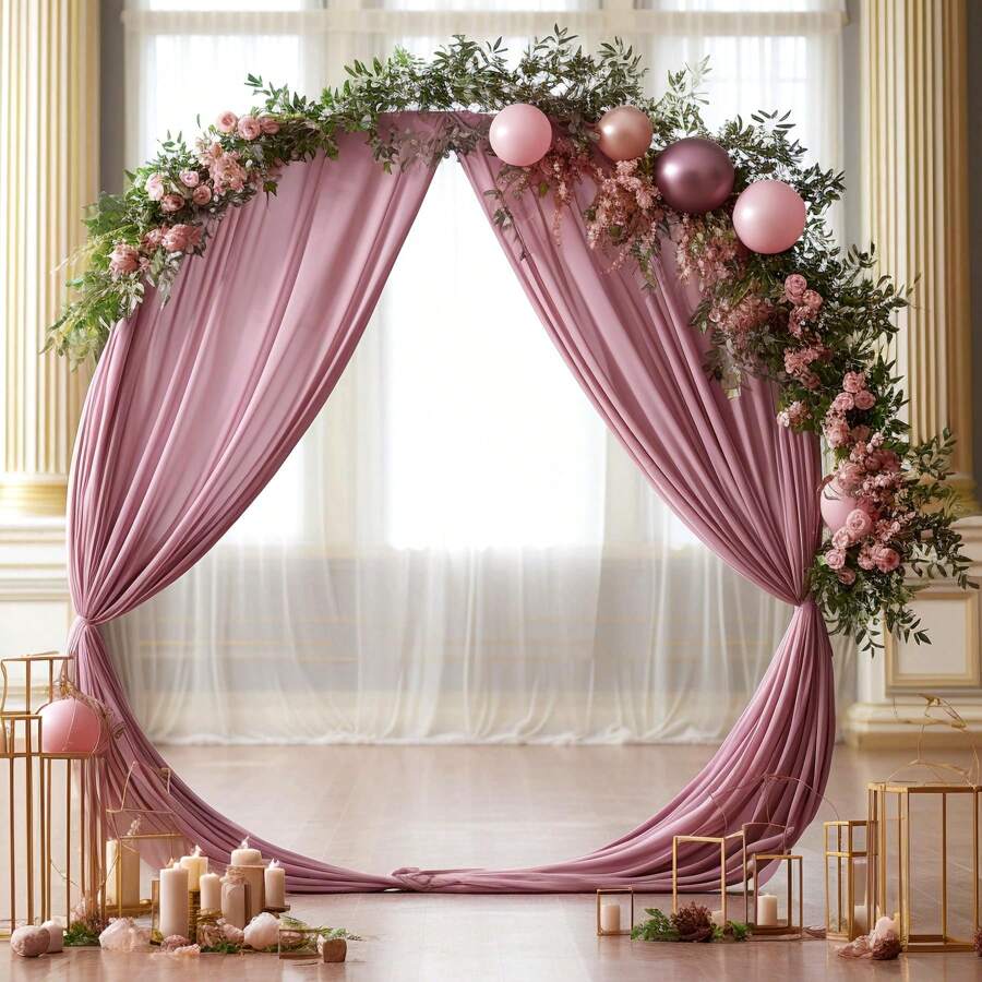 1pc Elegant Sheer Wedding Arch Backdrop For Indoor And Outdoor Use ...