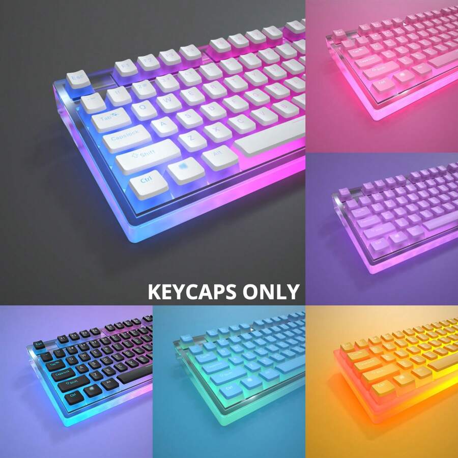 130 Keys Translucent Pudding Keycaps PBT Material OEM Profile ANSI US ...