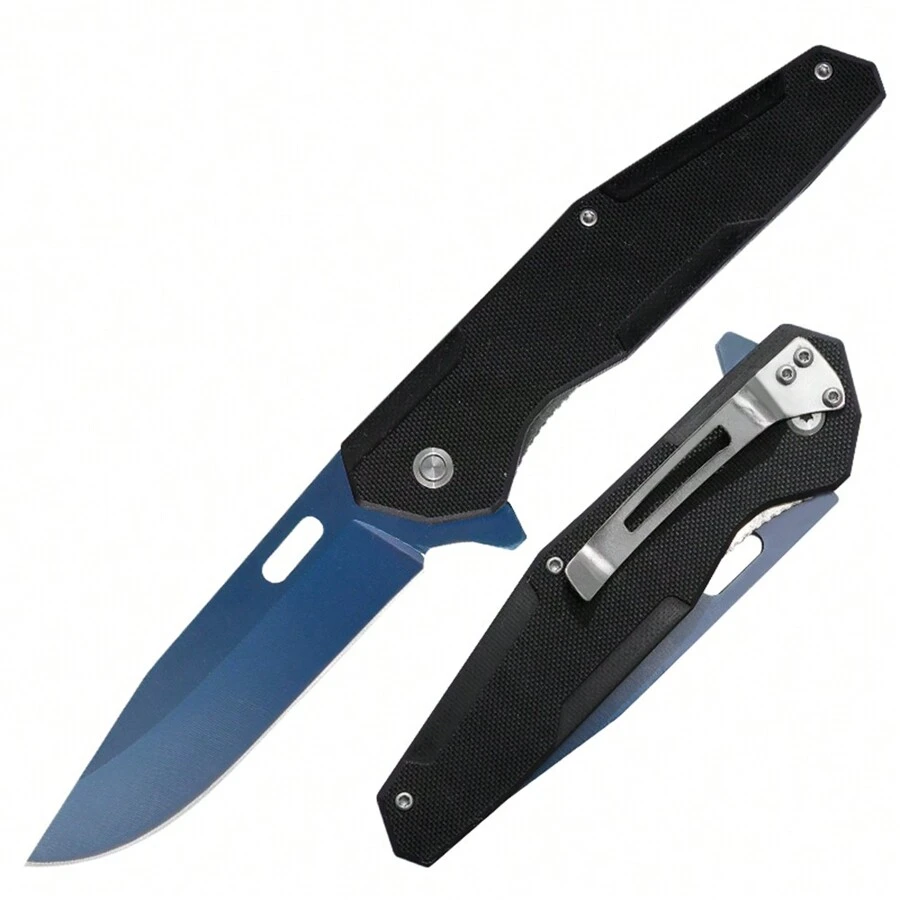 Titanium Plated Blade Stainless Steel Folding Pocket Knife Custom ...