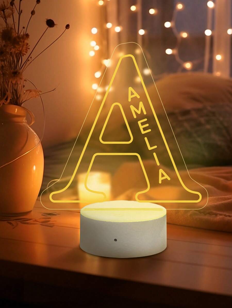 1pc aangepaste naam brief nachtlampje teken, gepersonaliseerde brief ...