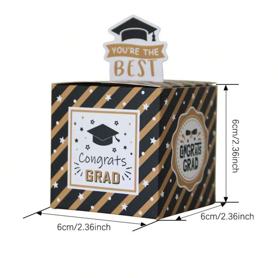10pcs Graduation Party Small Gift Decoration Box Return Gift Box Square ...