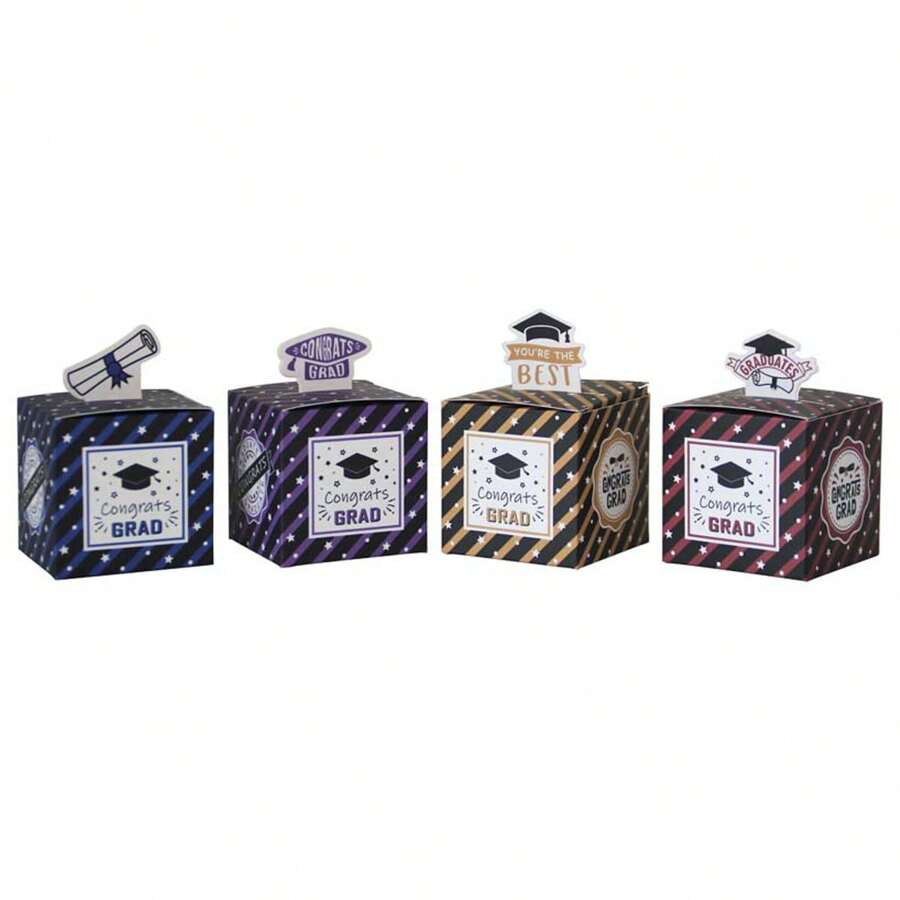 10pcs Graduation Party Small Gift Decoration Box Return Gift Box Square ...