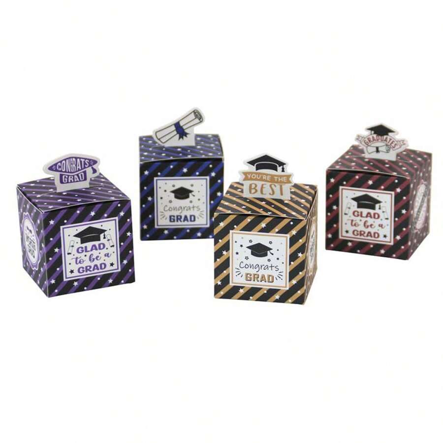 10pcs Graduation Party Small Gift Decoration Box Return Gift Box Square ...
