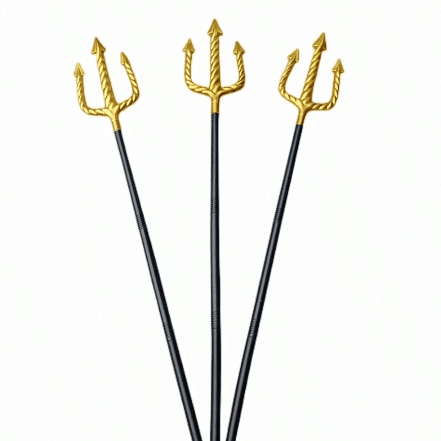 Movie Unique Golden Elegant Thread Trident Weapon Prop, Cosplay Costume ...