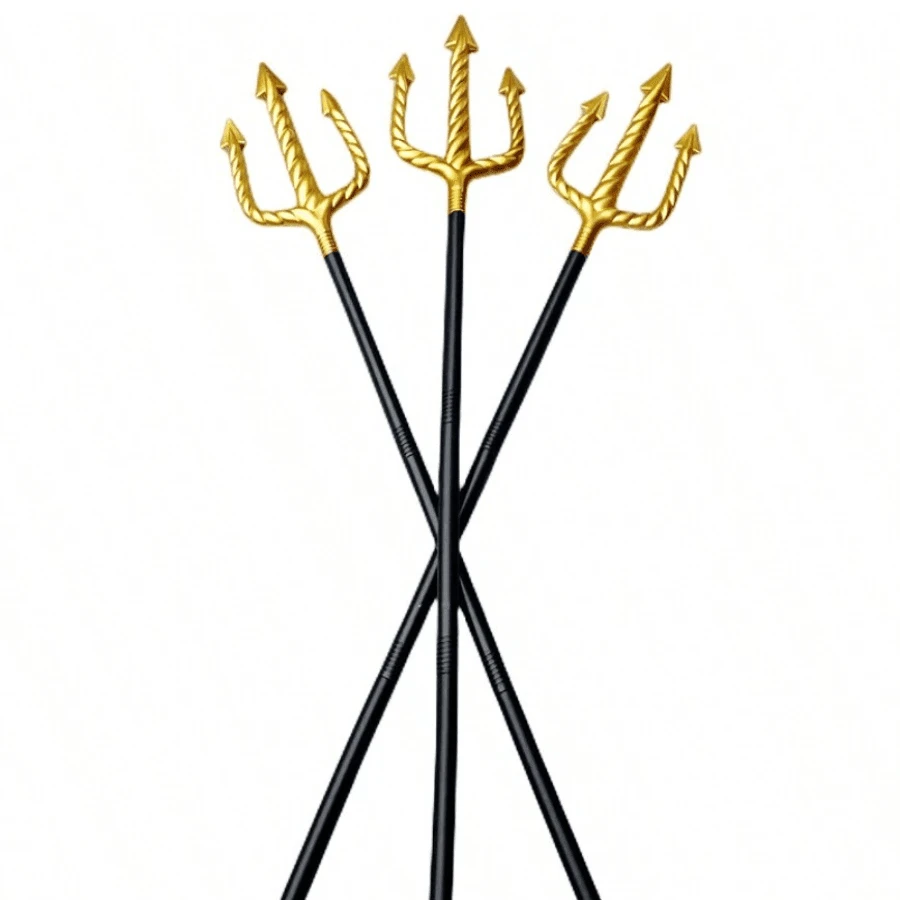 Tridente Dourado Elegante e Único, Prop de Arma de Filme, Adereços de ...