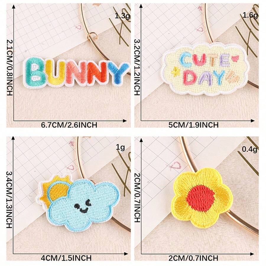 Rainbow English Letter Embroidery Patch, Sew-On Or Iron-On ...