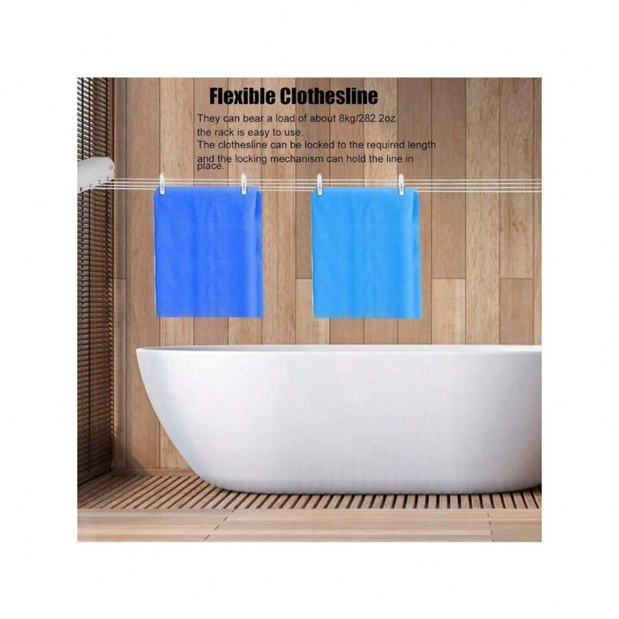 Retractable Clothesline, Telescopic Drying Rope With Adjustable Length ...