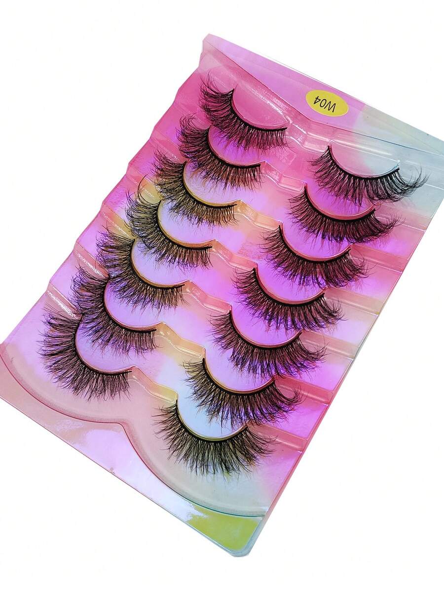 7 Pairs Full Strip Natural Soft Fluffy Eyelash Cross Wispy Dramatic ...