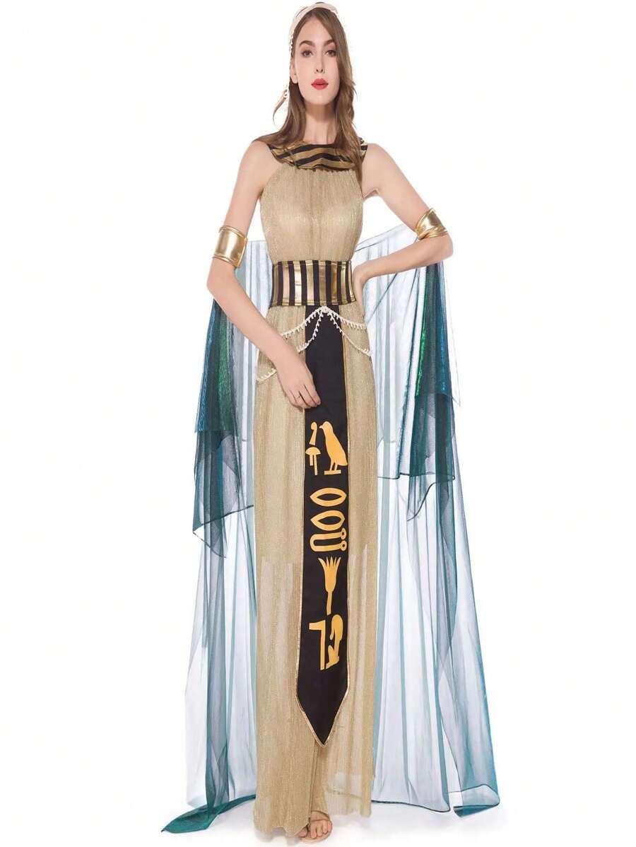 Greek Queen Cosplay Costume Medieval Egypt Cleopatra Dress Myth Goddess ...