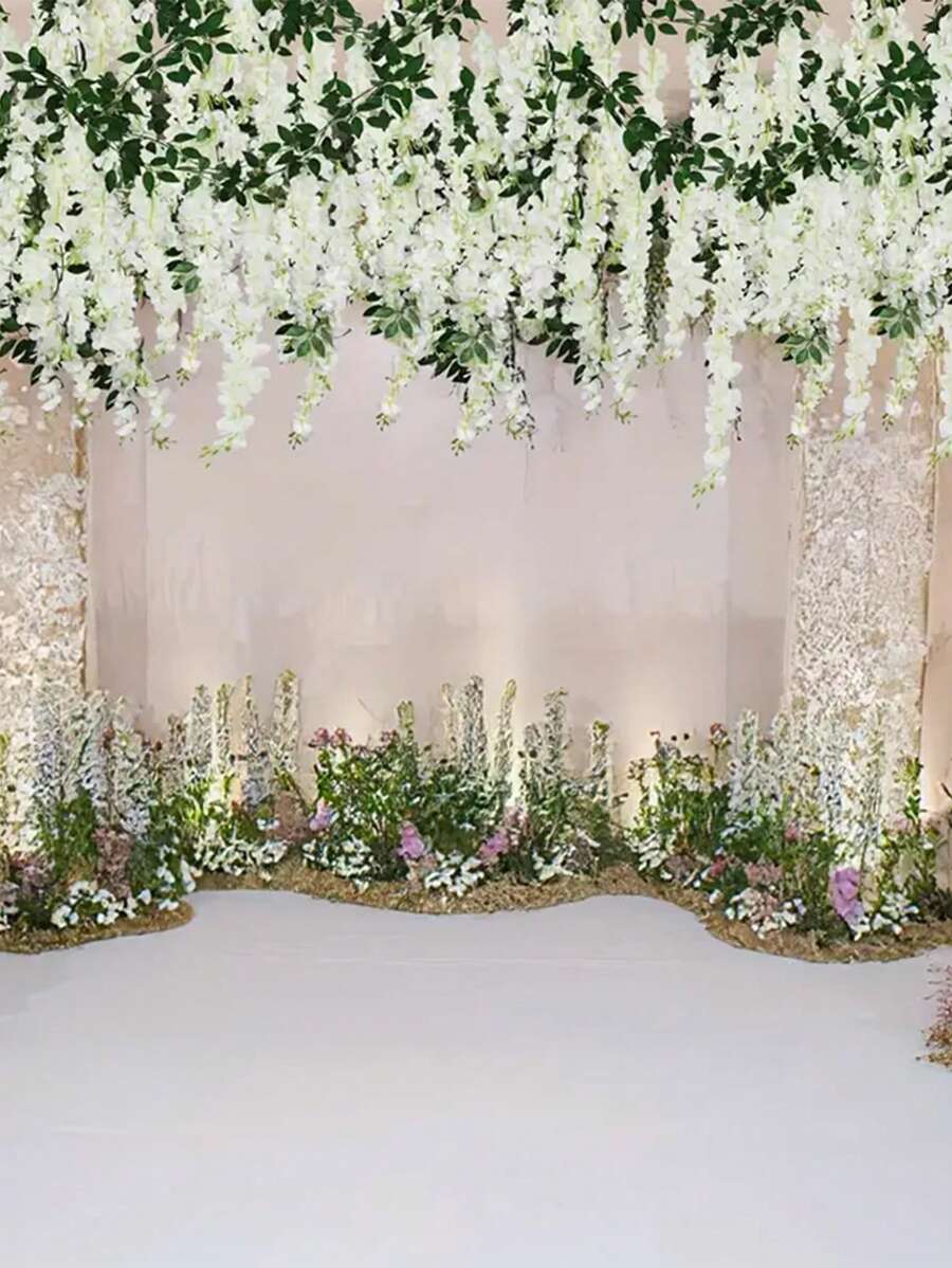 1 Strand White Artificial Wisteria Vine, 70 Inch Fake Wisteria Garland ...