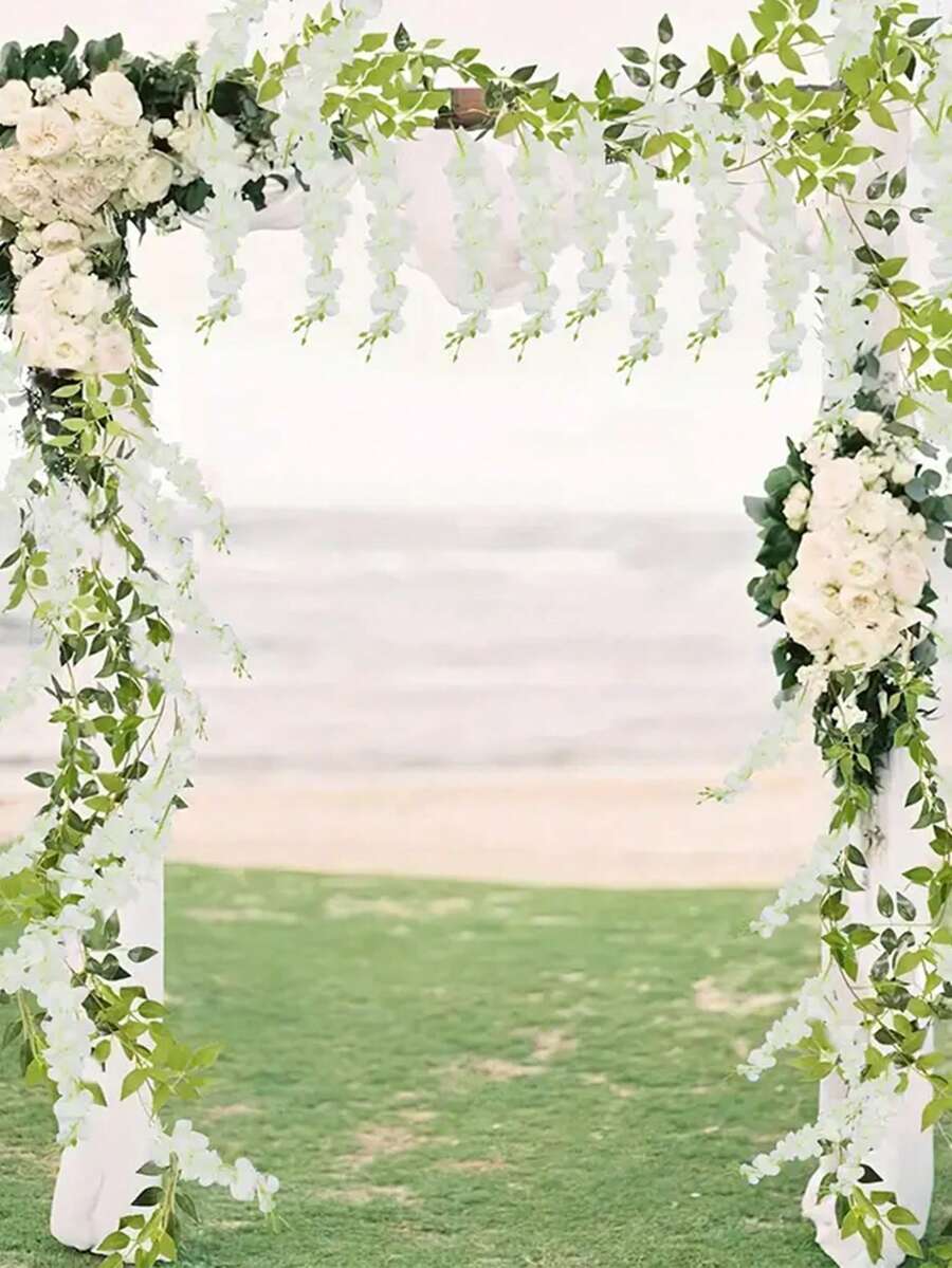 1 Strand White Artificial Wisteria Vine, 70 Inch Fake Wisteria Garland ...