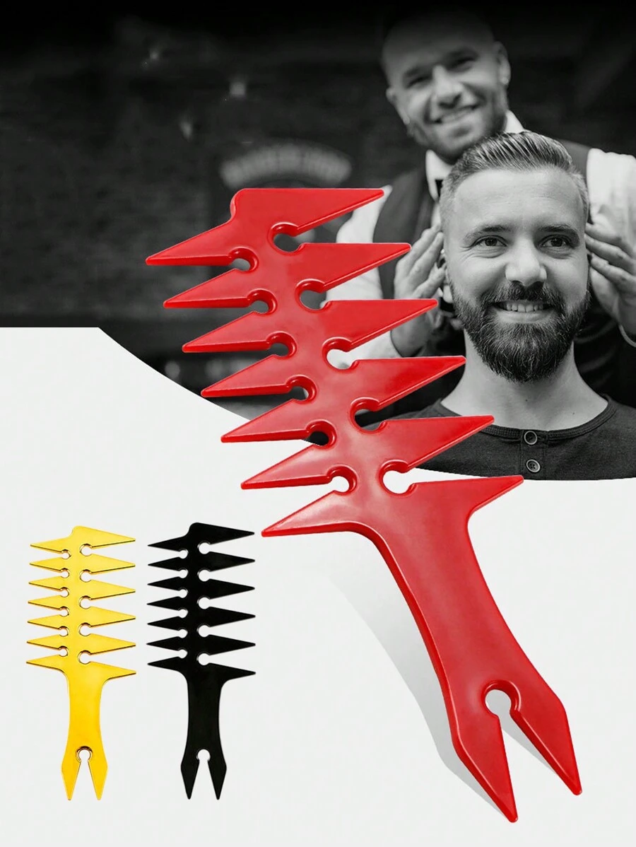 1pc Electroplated Gold Plastic Wide Tooth Comb For Men, Hair Styling ...