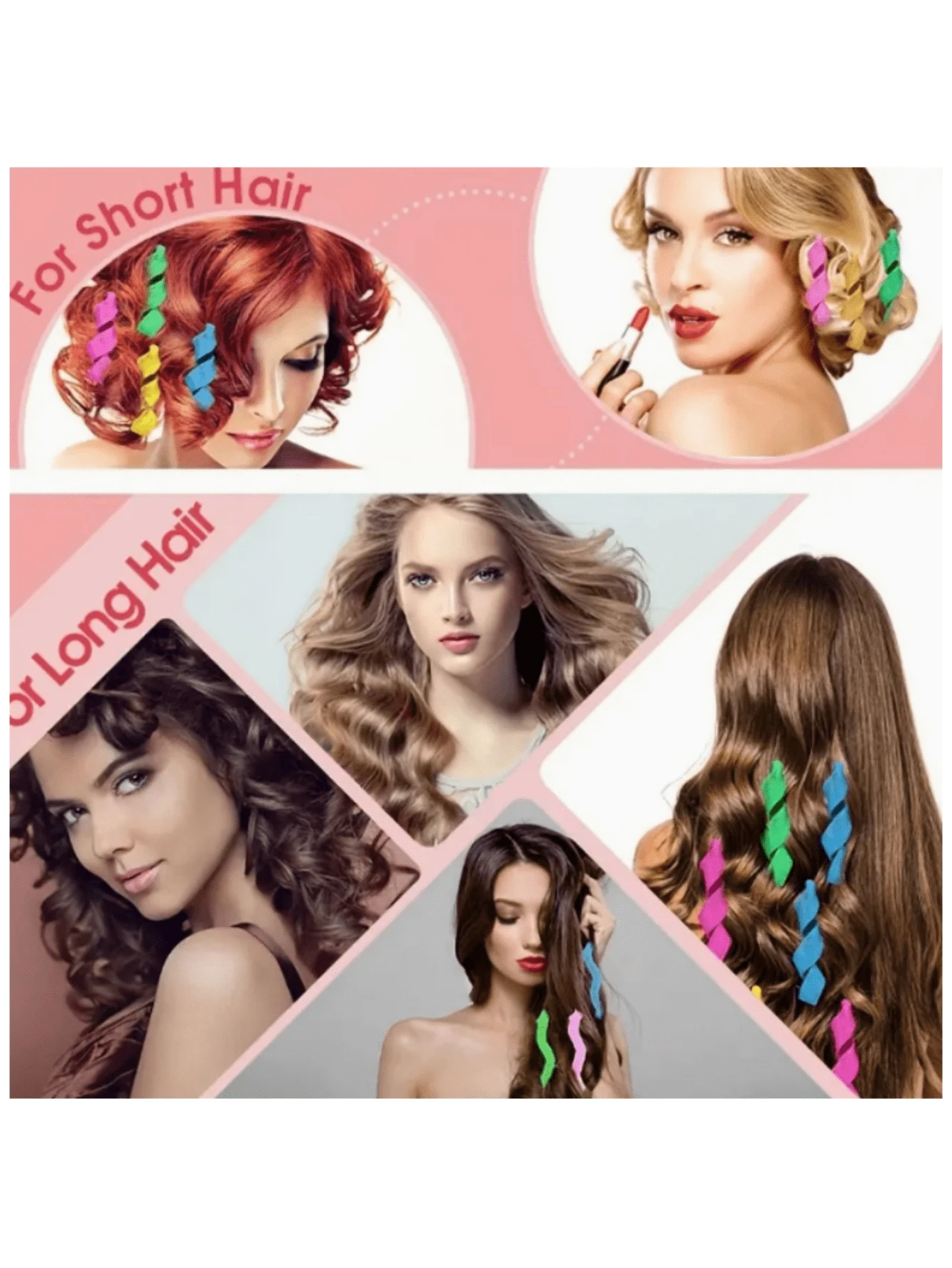 10 Pieces 30cm Magic Hair Curlers Heatless Curlers No Heat Spiral Curls ...