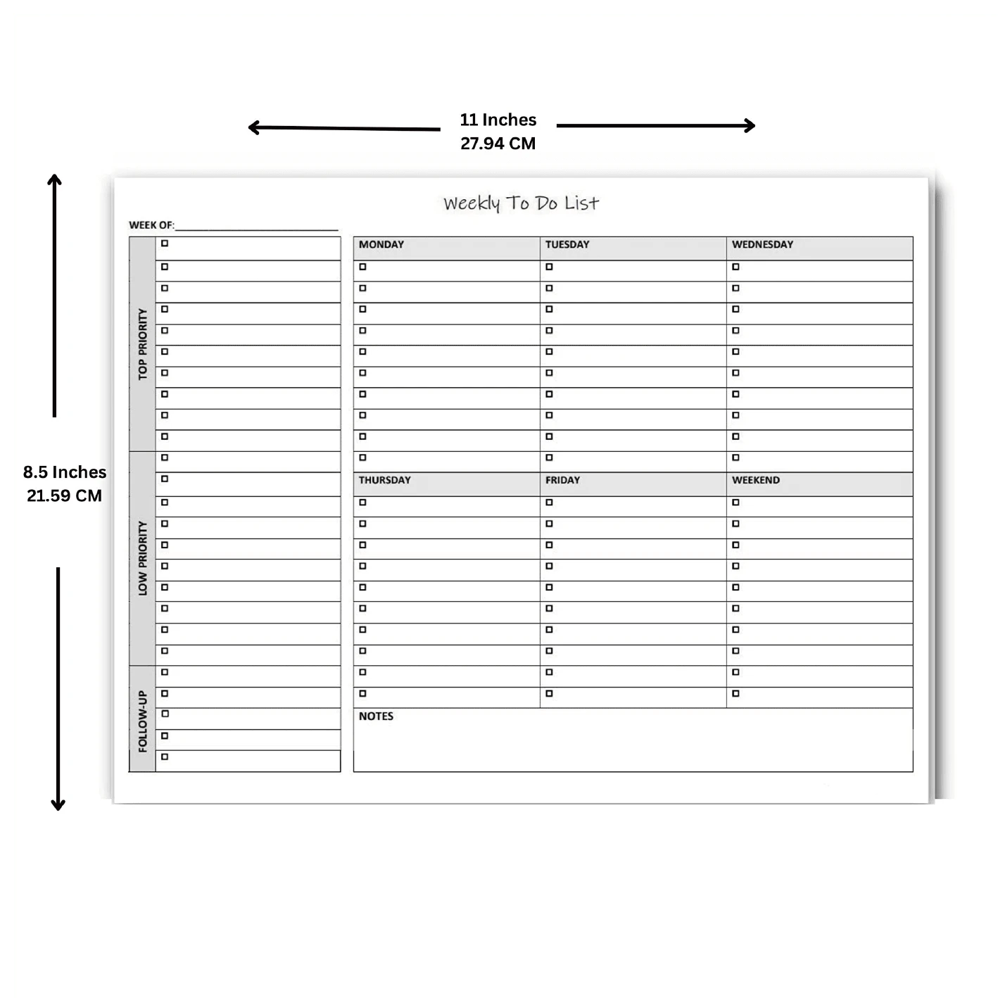 Wöchentlicher To-Do-Liste Planer, 50 Blatt Aufgaben Planungsblock Mit ...
