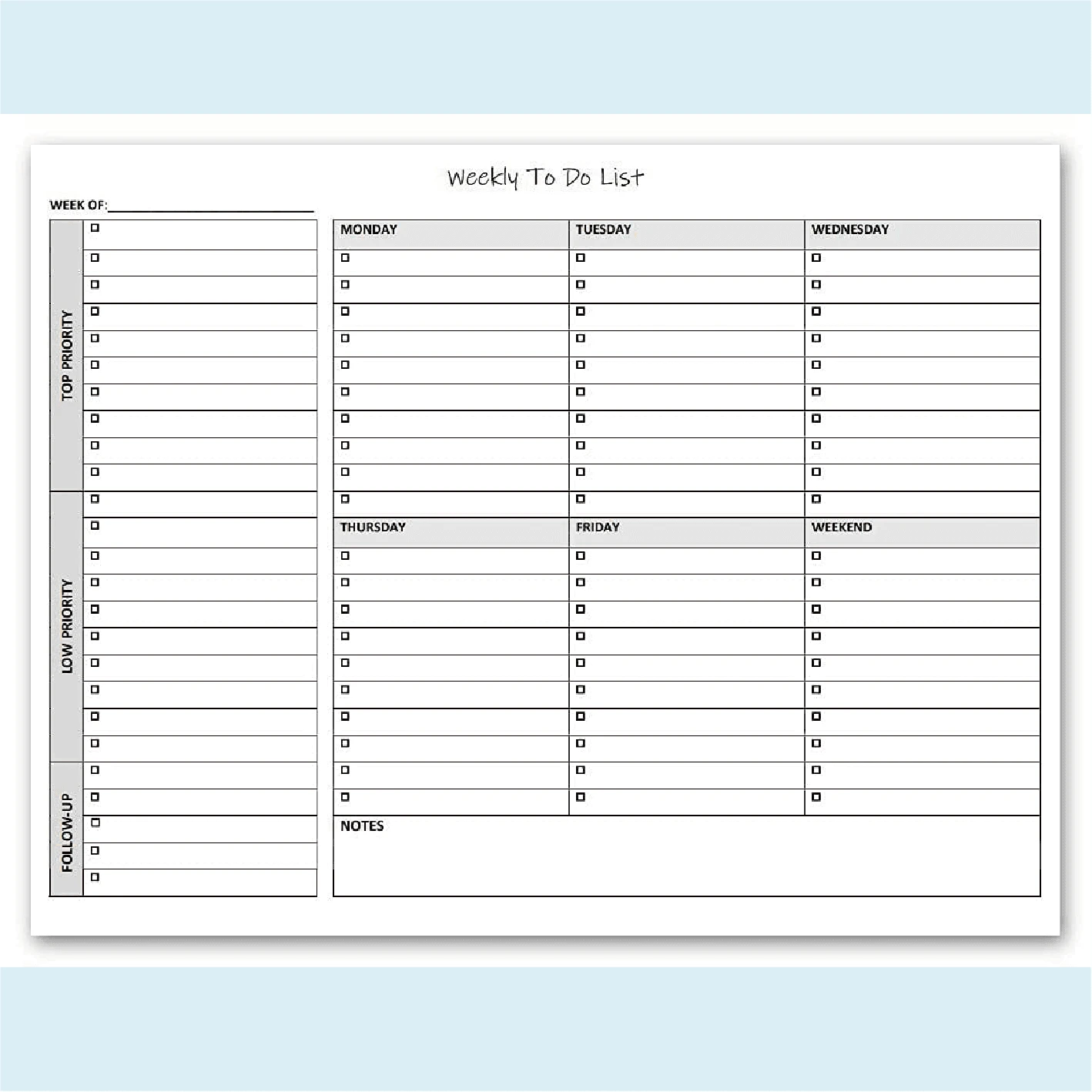 Wöchentlicher To-Do-Liste Planer, 50 Blatt Aufgaben Planungsblock Mit ...