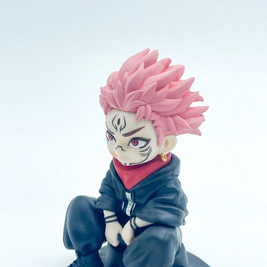 Anime Yuji Itadori Sitting Pose Two-Sided Souvenir Chibi Figure Model ...