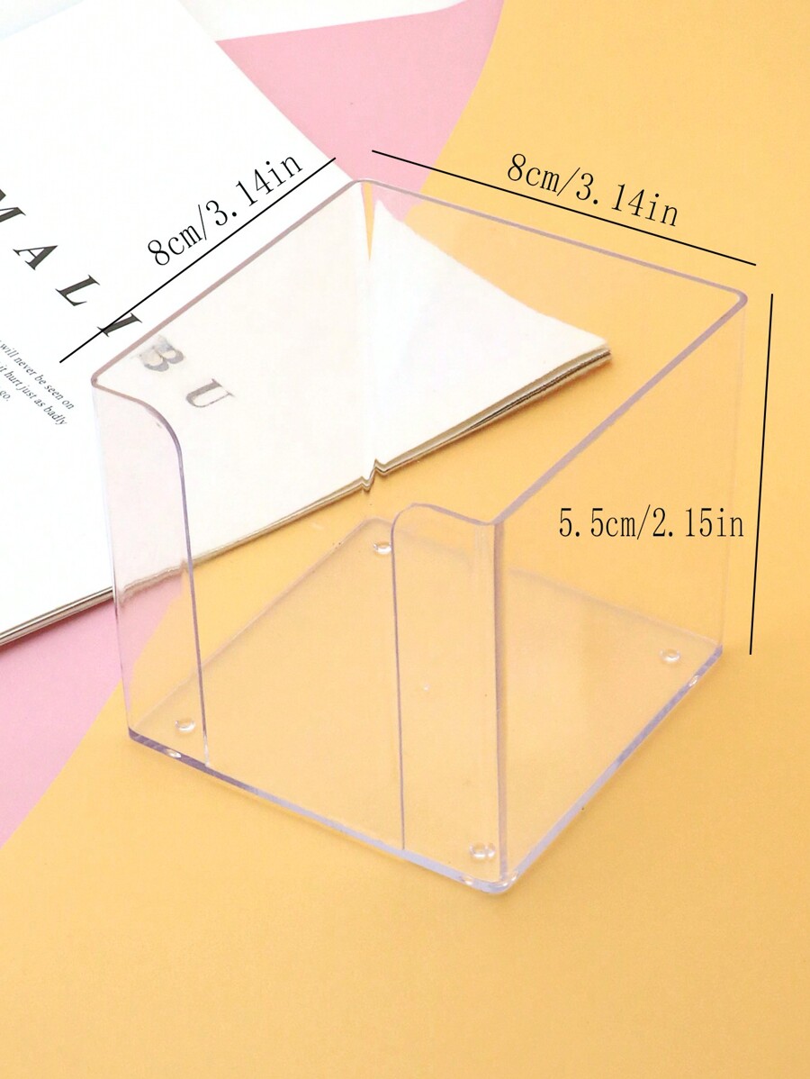 Acrylic Note Box With Cover For Storing Notes And Clear Face Mask ...