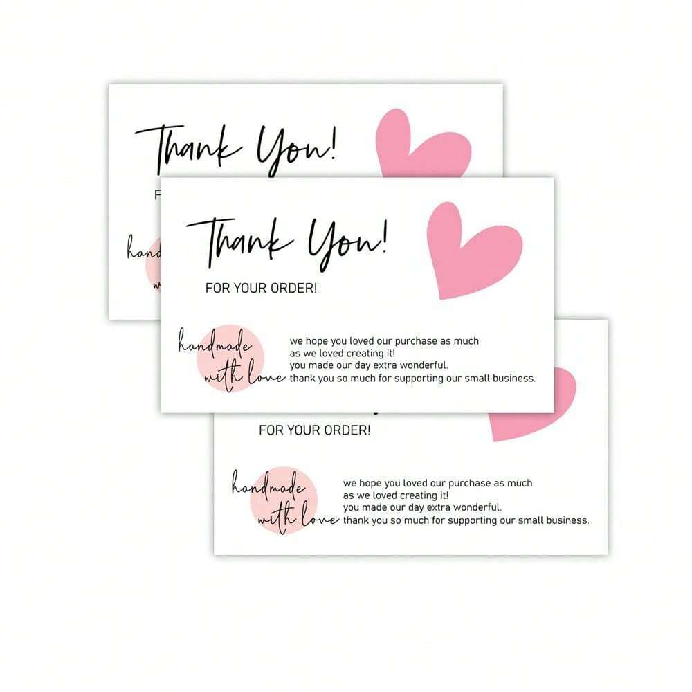 TYFYO 30pcs/Pack Pink Thank You Card For Supporting Business Package ...