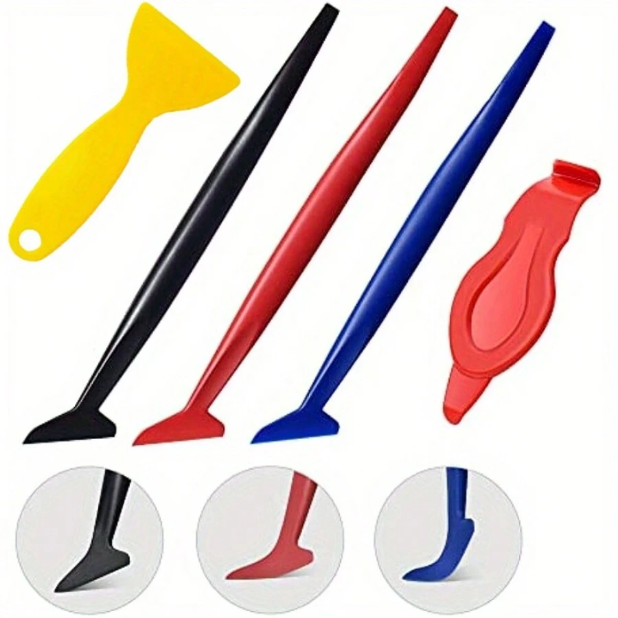 Vinyl Wrap Tools 5pcs Flexible Micro Squeegee Curves Slot Tint Tool With Different Hardness ...