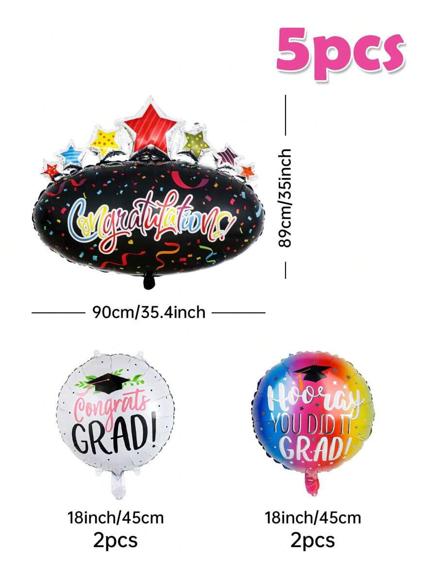 5pcs Graduation Party Balloon Kit, Congrats On Your Graduation, You Did ...