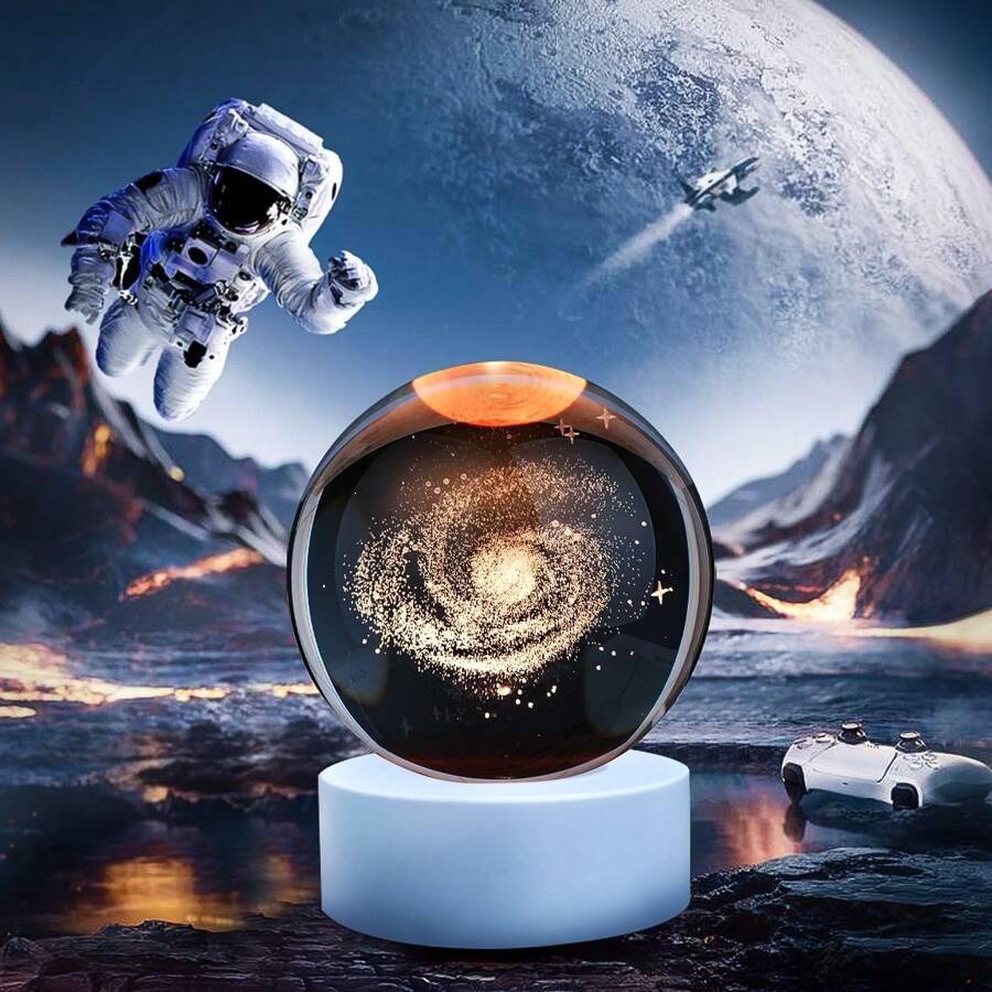 3D Crystal Ball Night Light With LED Night Light Crystal Light Plastic ...