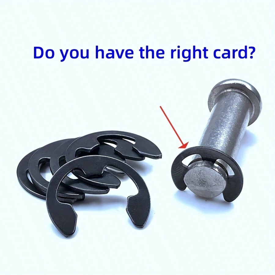 120pcs Black Carbon Steel E Type Snap Rings, Elastic Retaining Rings, C ...