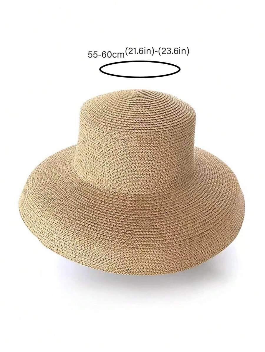 One Women French Style Black Wide Brim Retro Sun Protective Beach ...