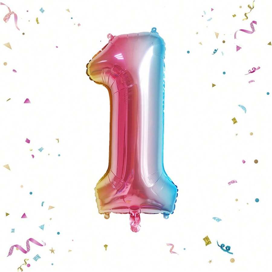 32 Inch Giant Rainbow Number 0-9 Balloons, Birthday Balloons, Helium ...