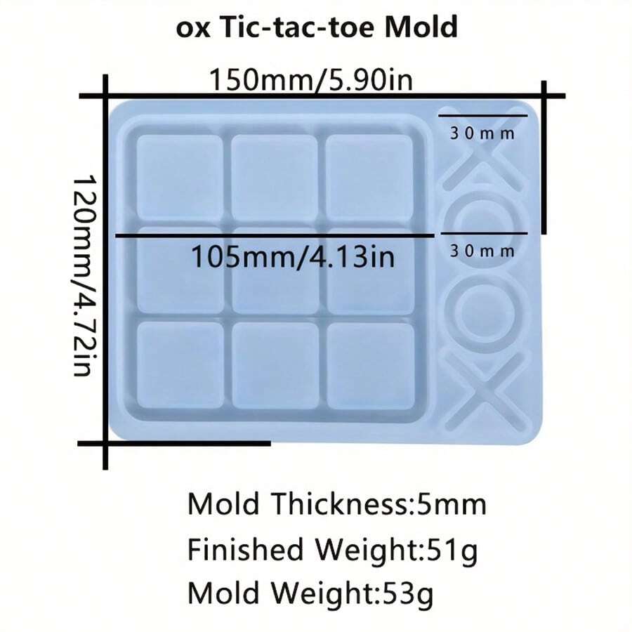 Silicone Mould For Dropping Glue, XO Tic Tac Toe Game Board, Resin ...