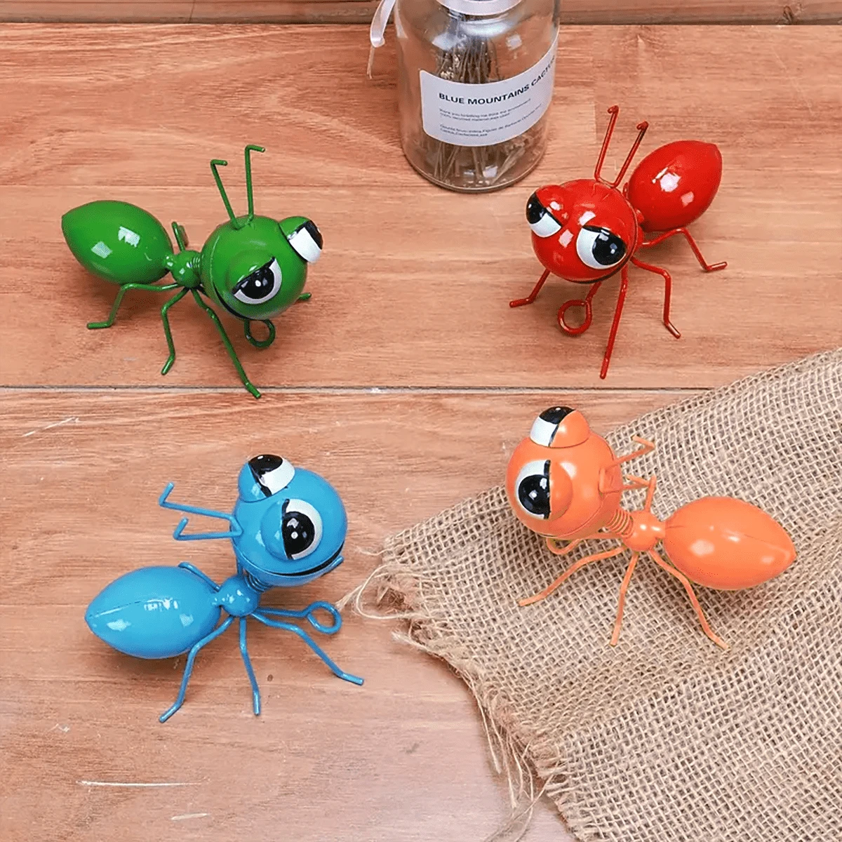 1pc, Red Metal Craft Ant Yard Decor, Ant Metal Sculpture Garden Ant ...