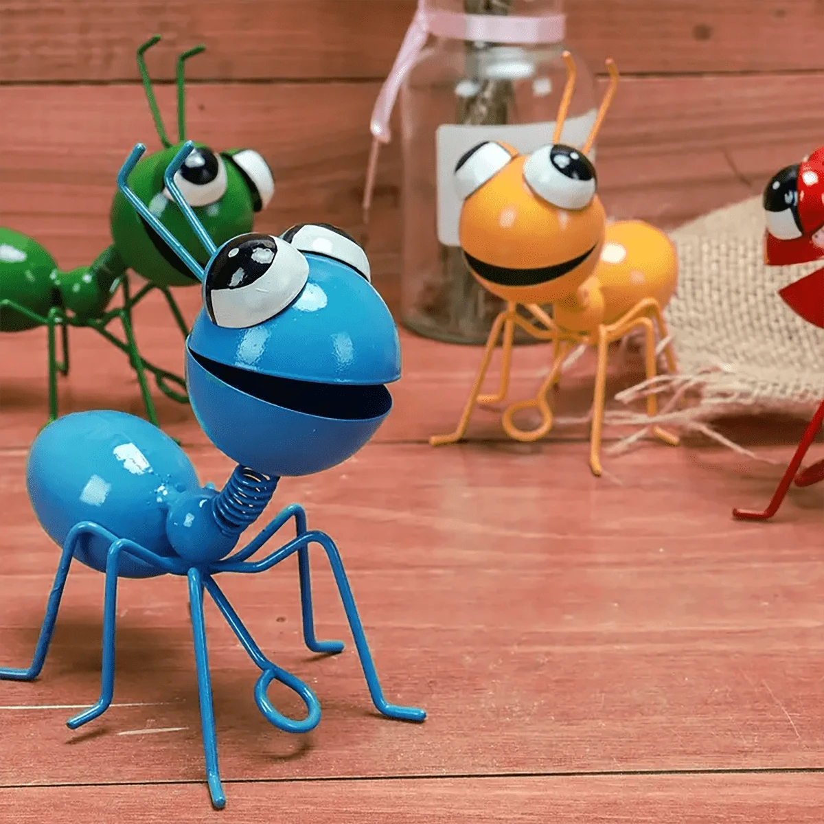 1pc, Red Metal Craft Ant Yard Decor, Ant Metal Sculpture Garden Ant ...