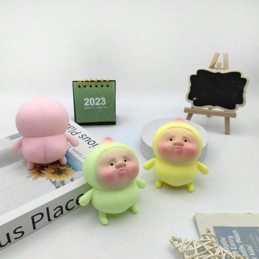Squeeze Peach Stress Reliever TPR Soft Rubber Flour Toy - Peach Toy for ...