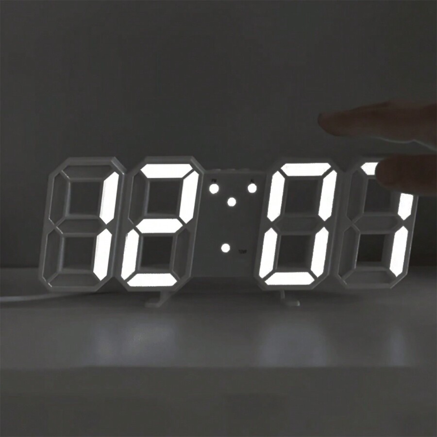 1pc 3d Night Light Digital Clock, Wall Mounted/Desk/Table Clock, Smart ...