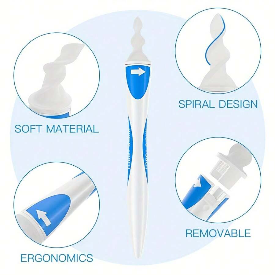 Spiral Earwax Removal Tool With Soft Head And Sticky Tips Ear Spoon Set ...