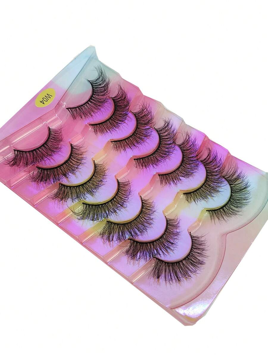 7 Pairs Full Strip Natural Soft Fluffy Eyelash Cross Wispy Dramatic ...