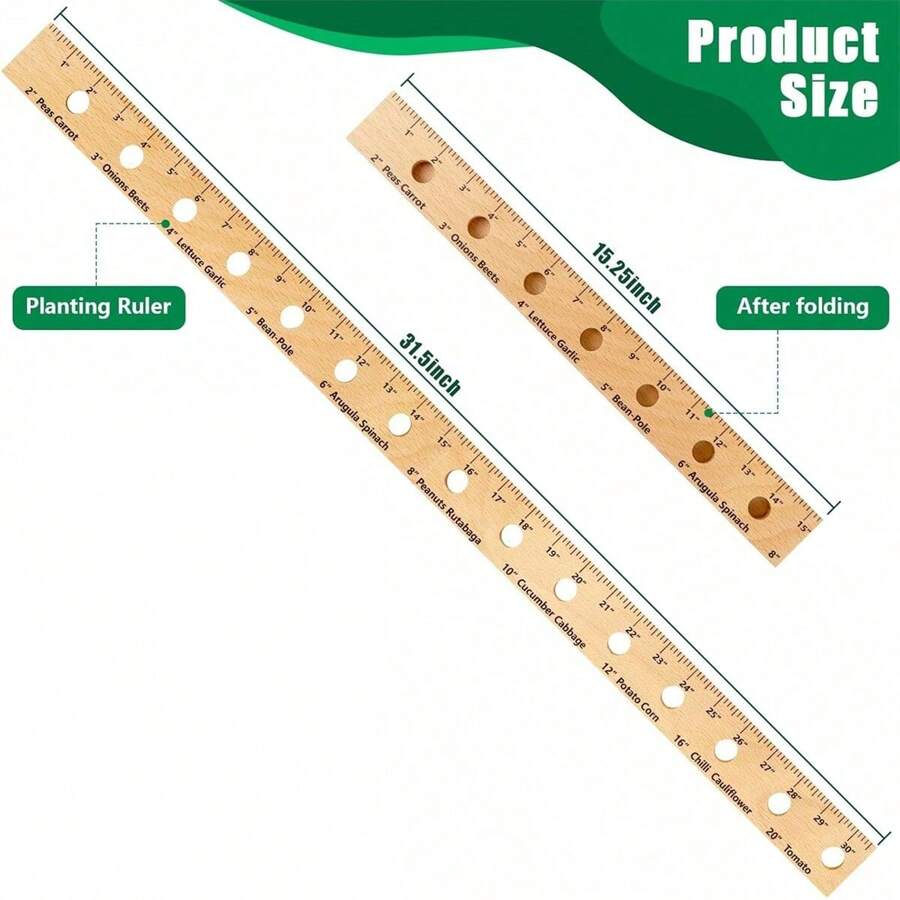 Wooden Plant Ruler, Wood Seed Spacing Ruler With Holes, Portable Garden ...