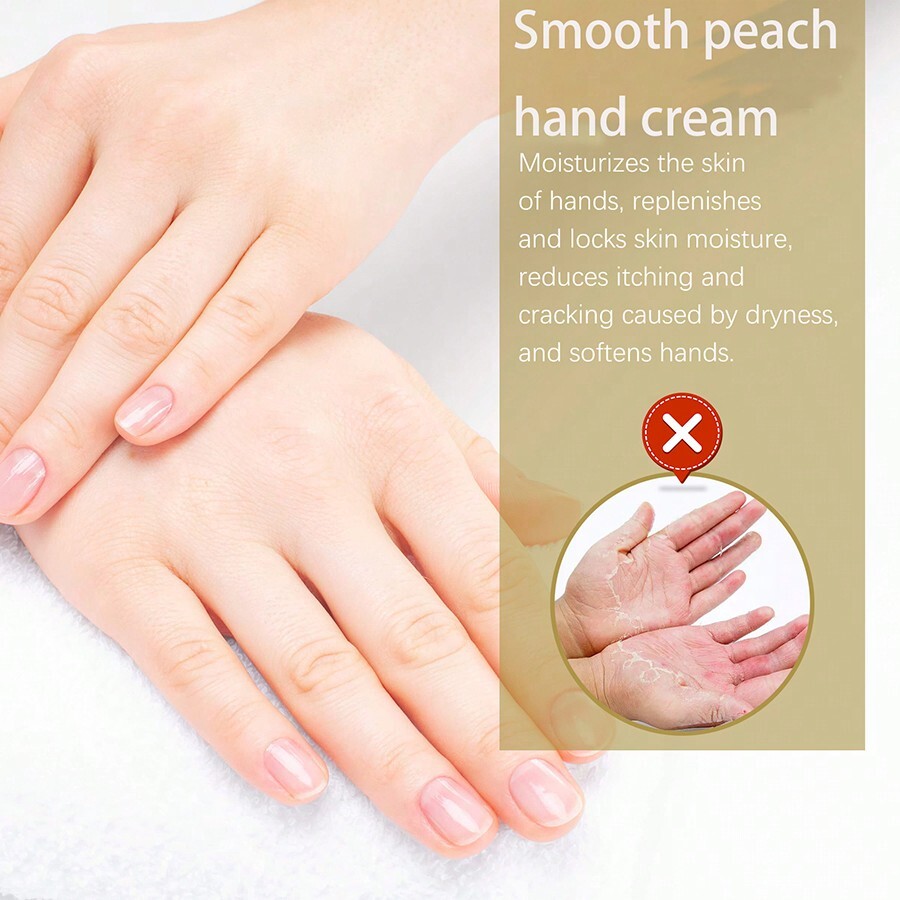 Crema suavizante de manos de durazno, hidratante, nutritiva, no-grasosa, perfumada, repara la ...