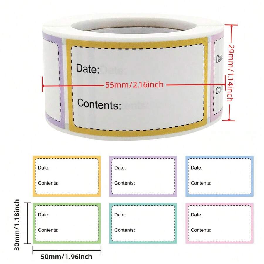 500 Pcs Colorful Date Labeling Stickers Roll,Kitchen Freezer Tape ...