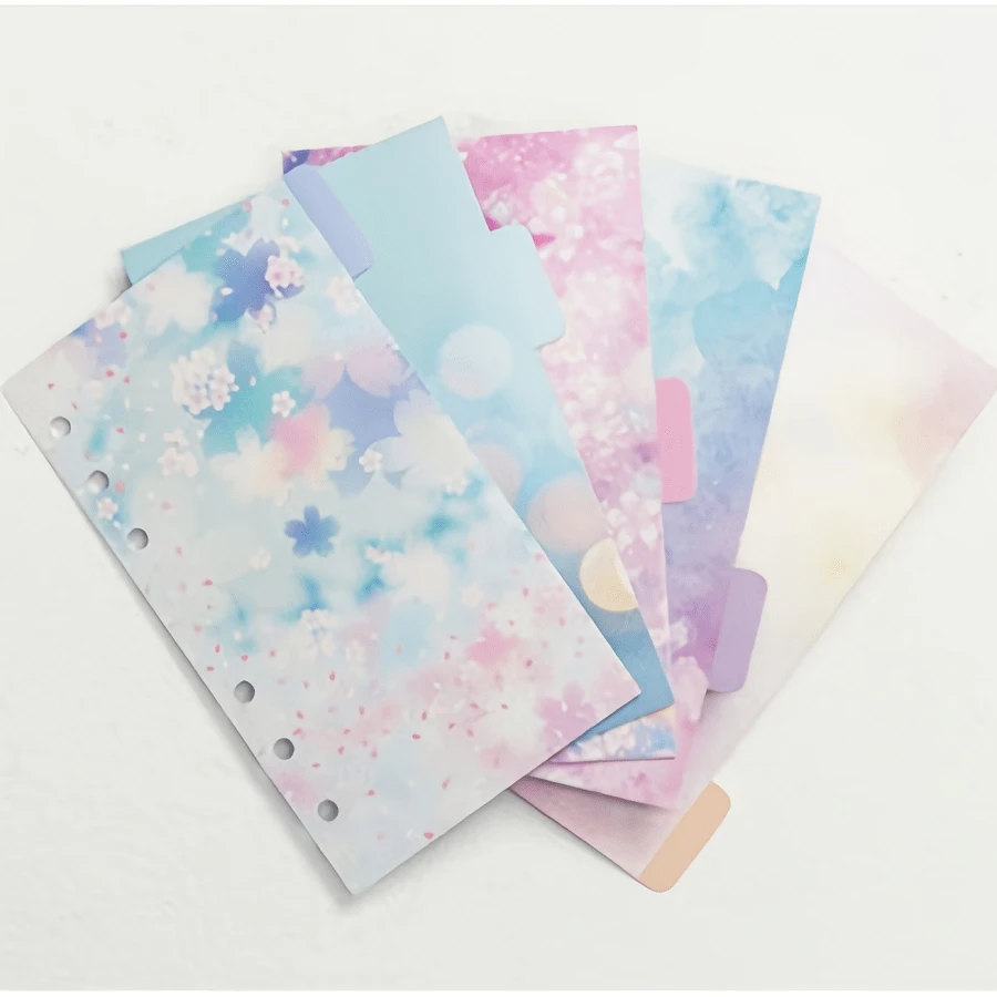 5pcs A5 Cherry Blossom Separator Page Journal Index Sticky Notes ...