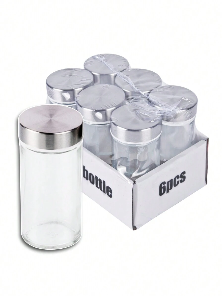Glass Spice Jars - 4oz Empty Round Spice Bottles Containers With ...