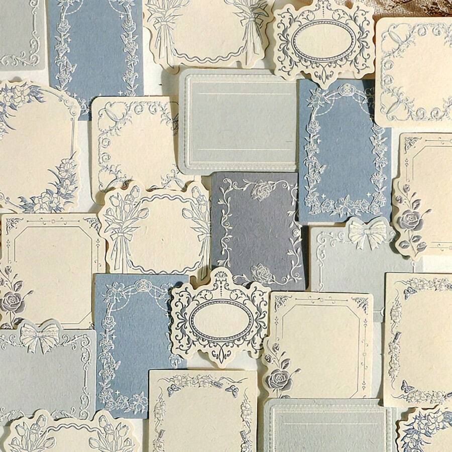 A Box Of 30 Simple And Creative Embossed Sticky Note Material Papers ...